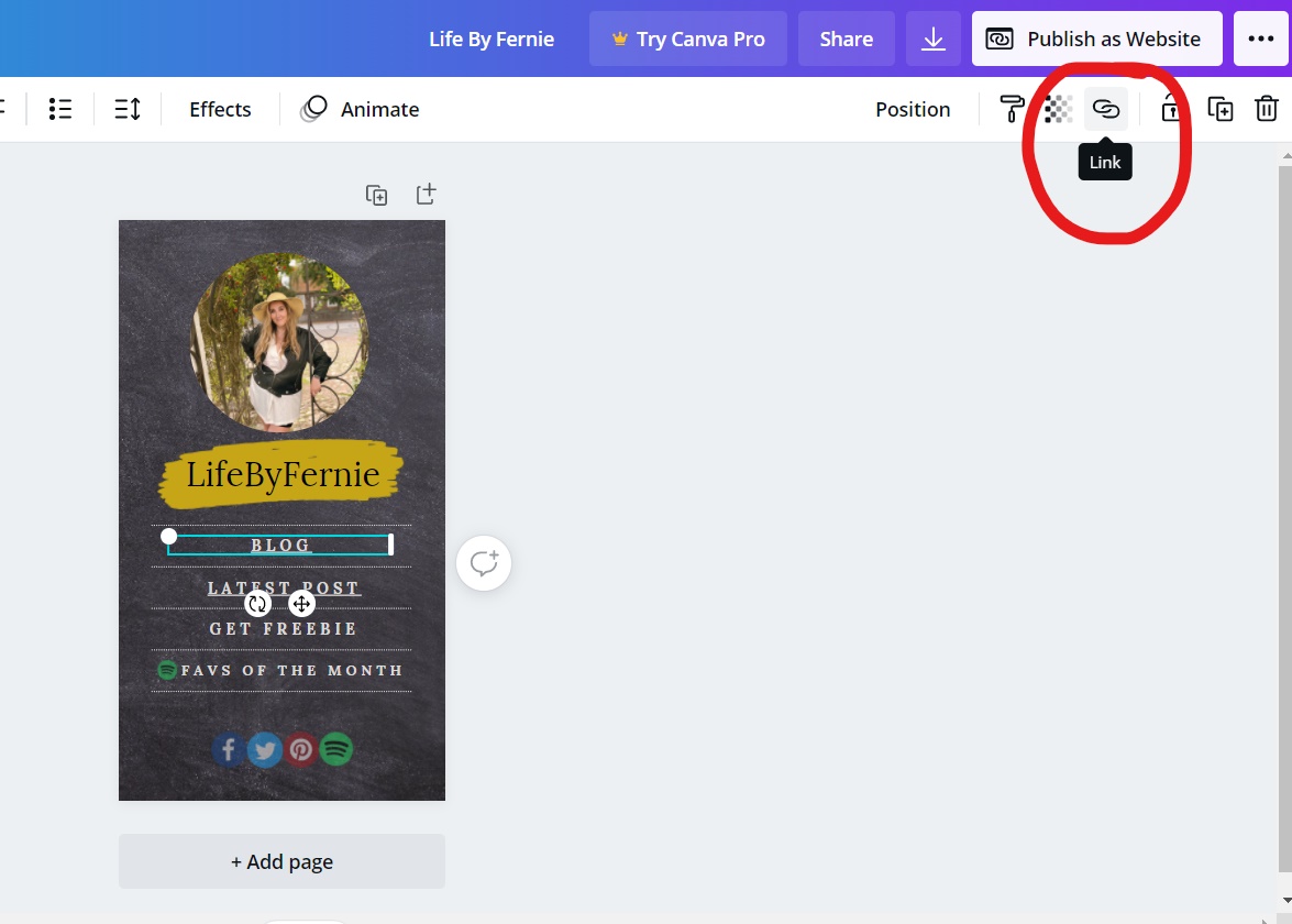 How to make an Instagram Bio Link for FREE in Canva - Life by Fernie